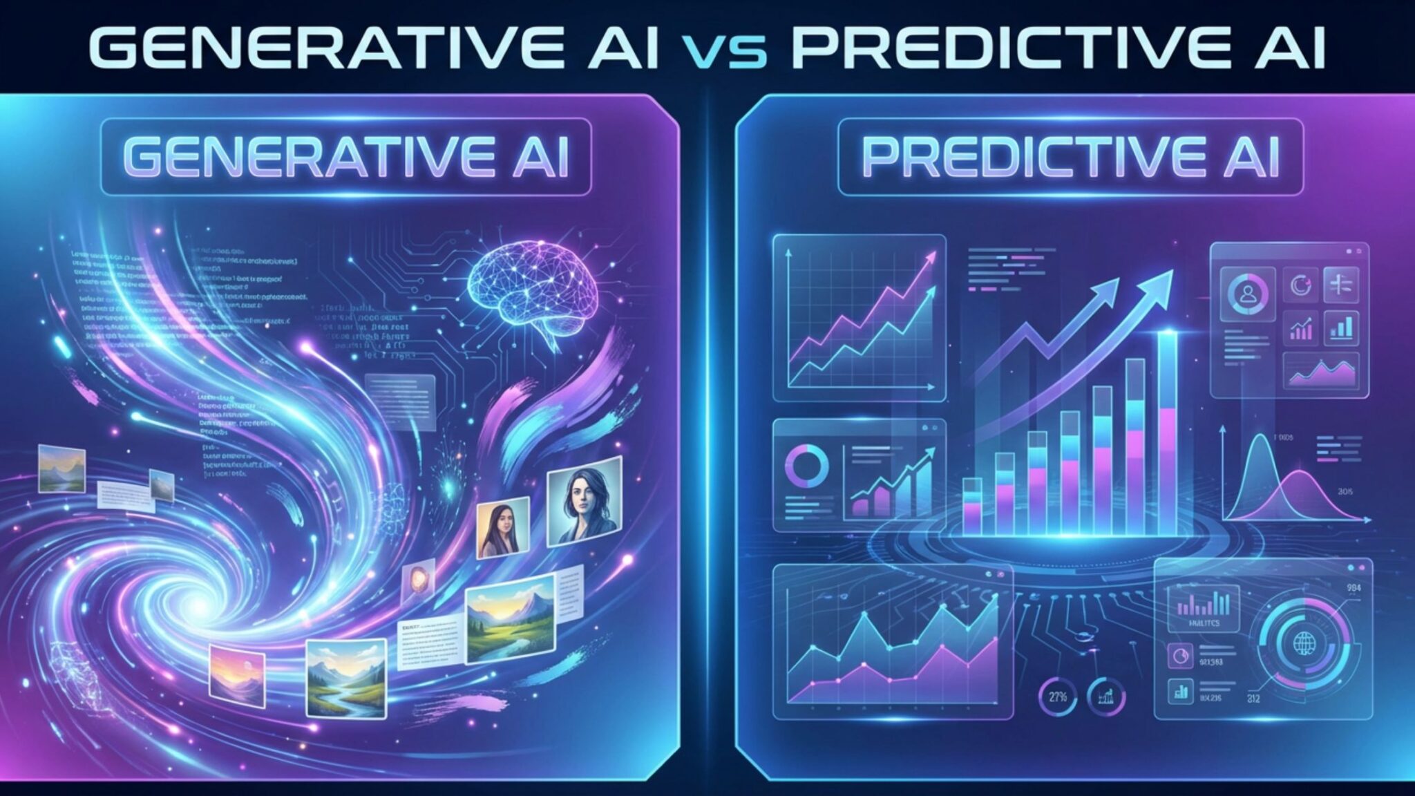 Generative AI vs Predictive AI: Key Differences, Uses & Why It Matters ...